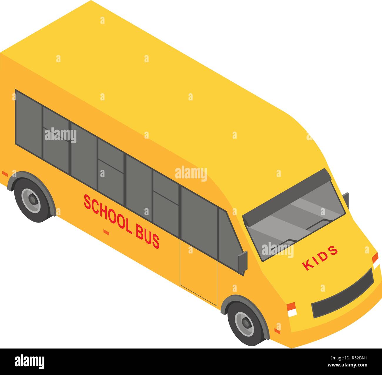 Small school bus icon. Isometric of small school bus vector icon for ...