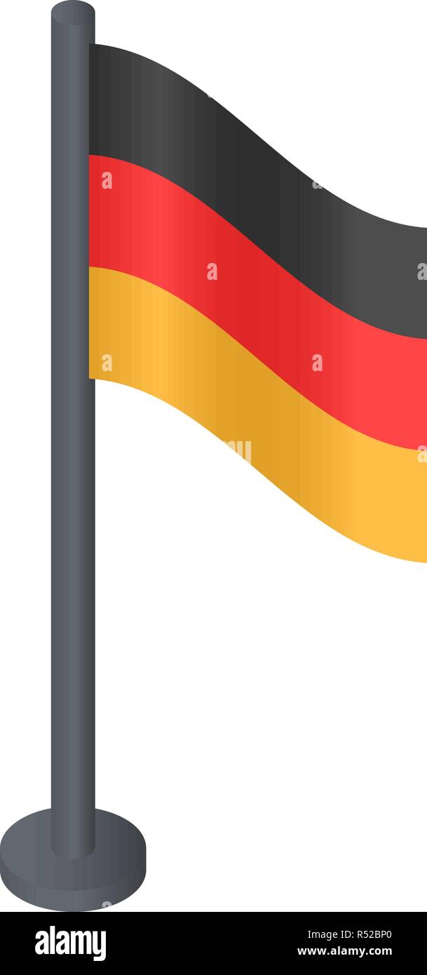 Black desktop german flag icon. Isometric of black desktop german flag ...