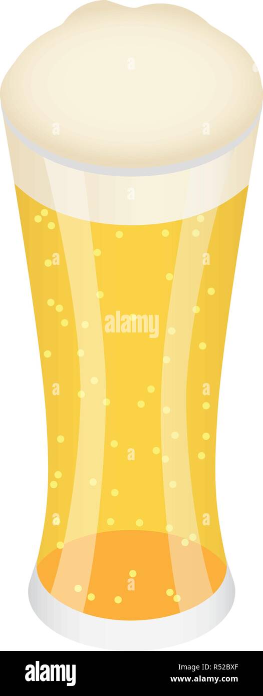 Glass of german beer icon. Isometric of glass of german beer vector ...