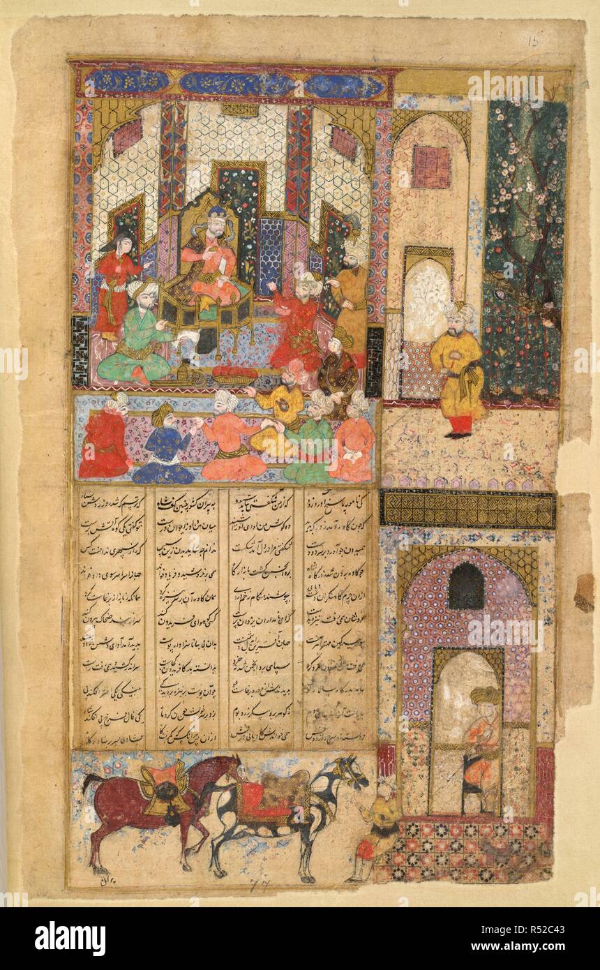 Kawa the blacksmith. Shahnama of Firdawsi, with 39 miniatures. Opaque w ...