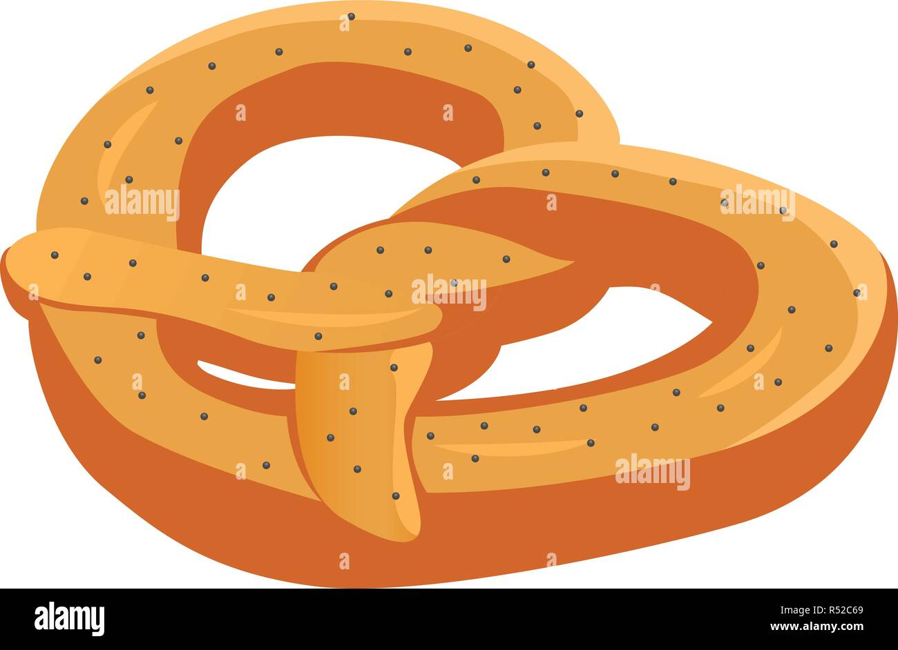 Pretzel icon. Isometric of pretzel vector icon for web design isolated ...