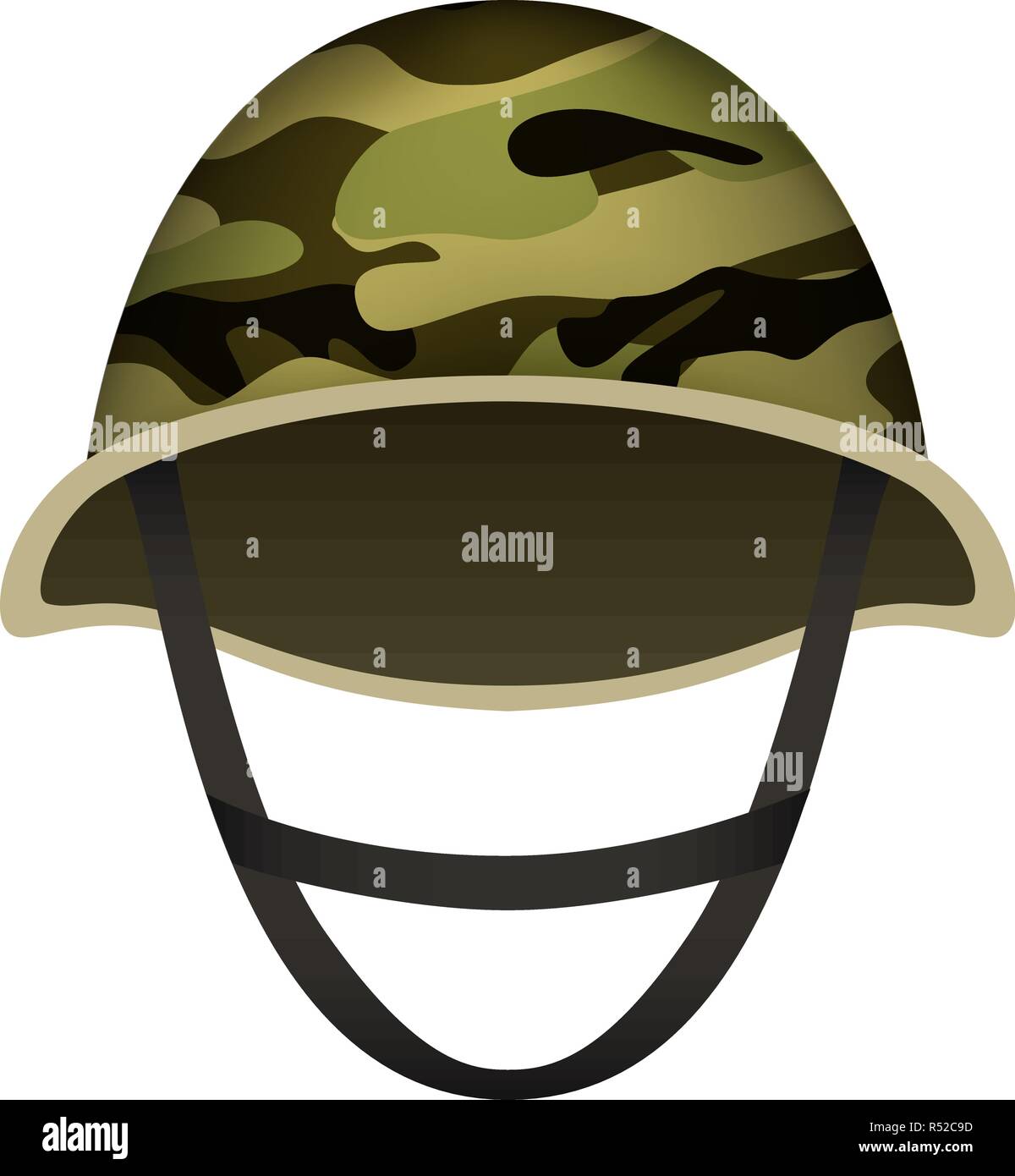 Camo helmet of army mockup. Realistic illustration of camo helmet of ...