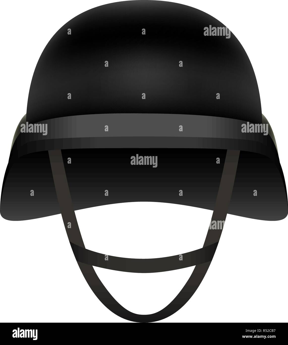 Front of black helmet mockup. Realistic illustration of front of black ...