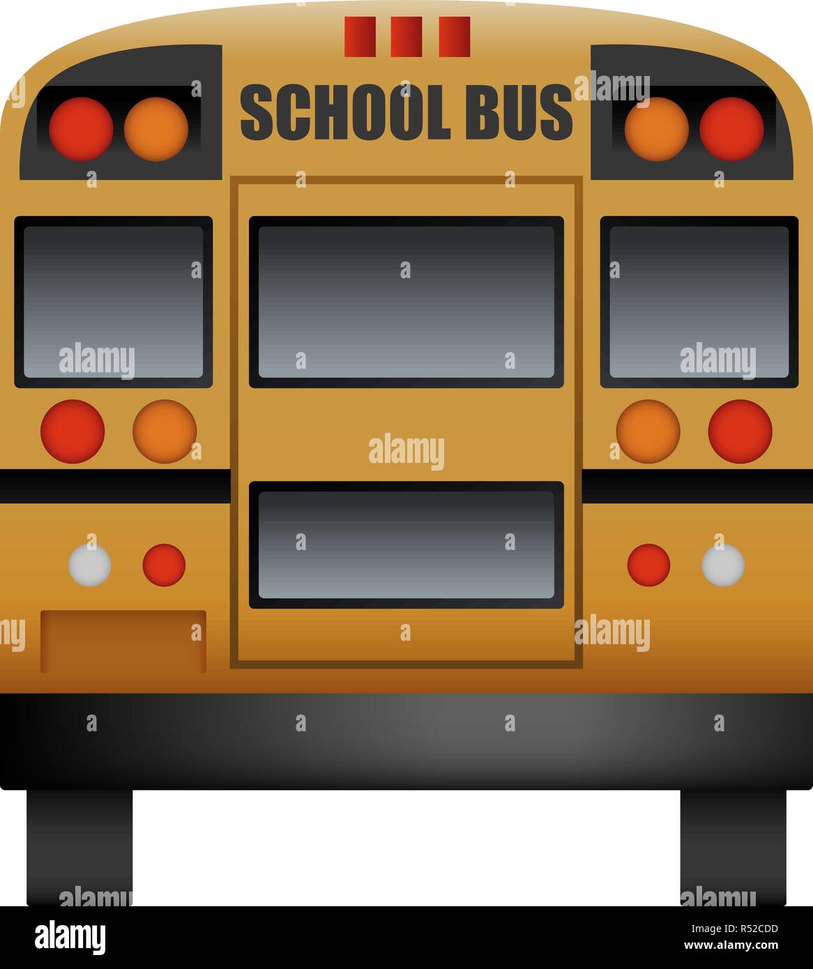 Back of school bus mockup. Realistic illustration of back of school bus ...