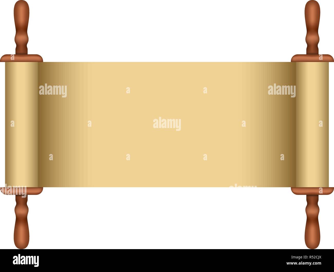 Rolled old papyrus file mockup. Realistic illustration of rolled old ...