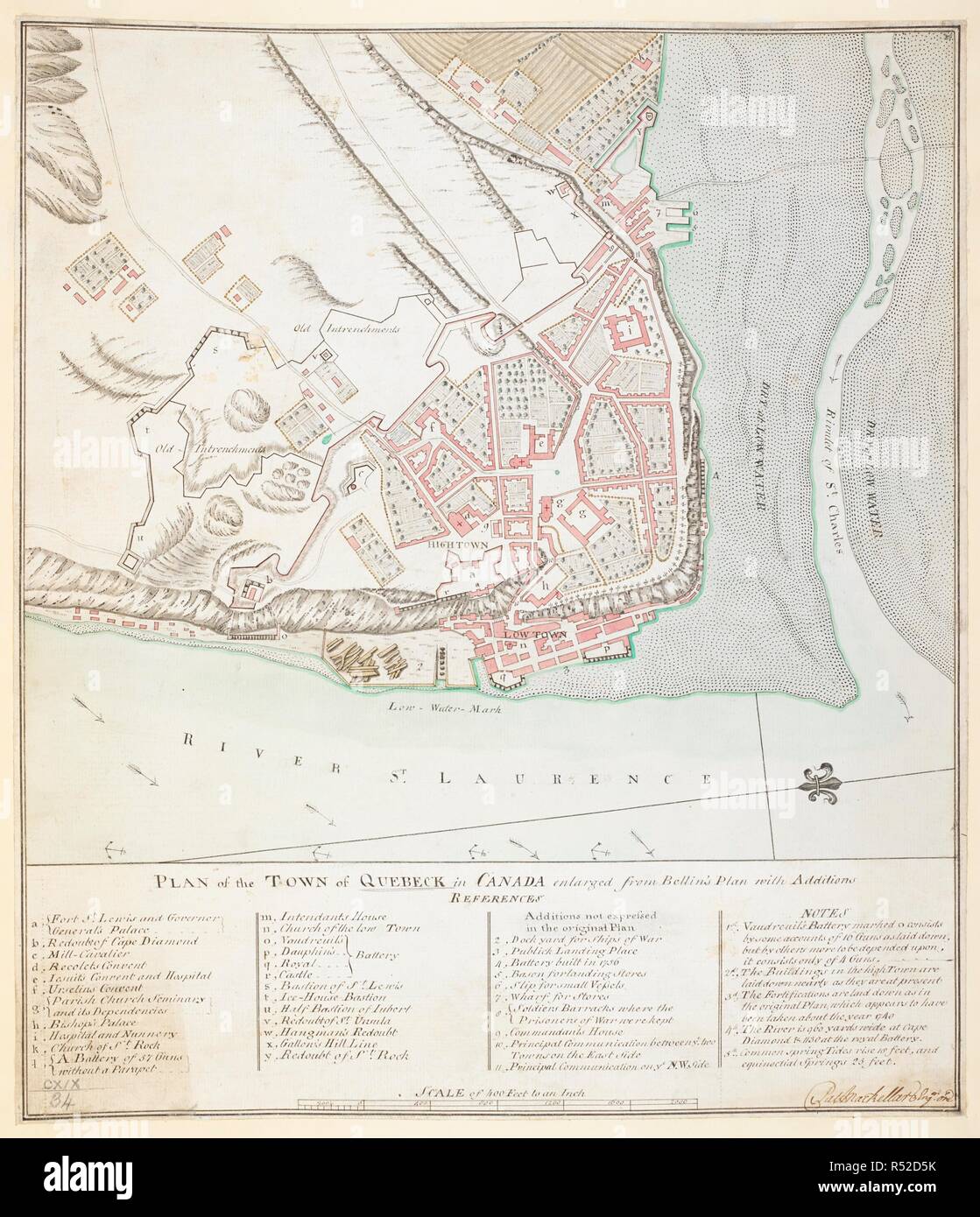 A map of the city of Quebec and the surrounding waters. PLAN of the ...