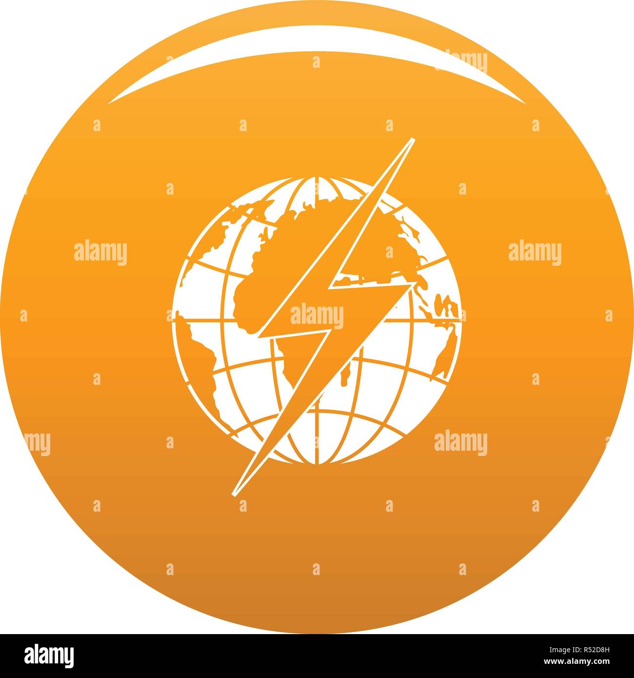 Lightning on earth icon. Simple illustration of lightning on earth ...