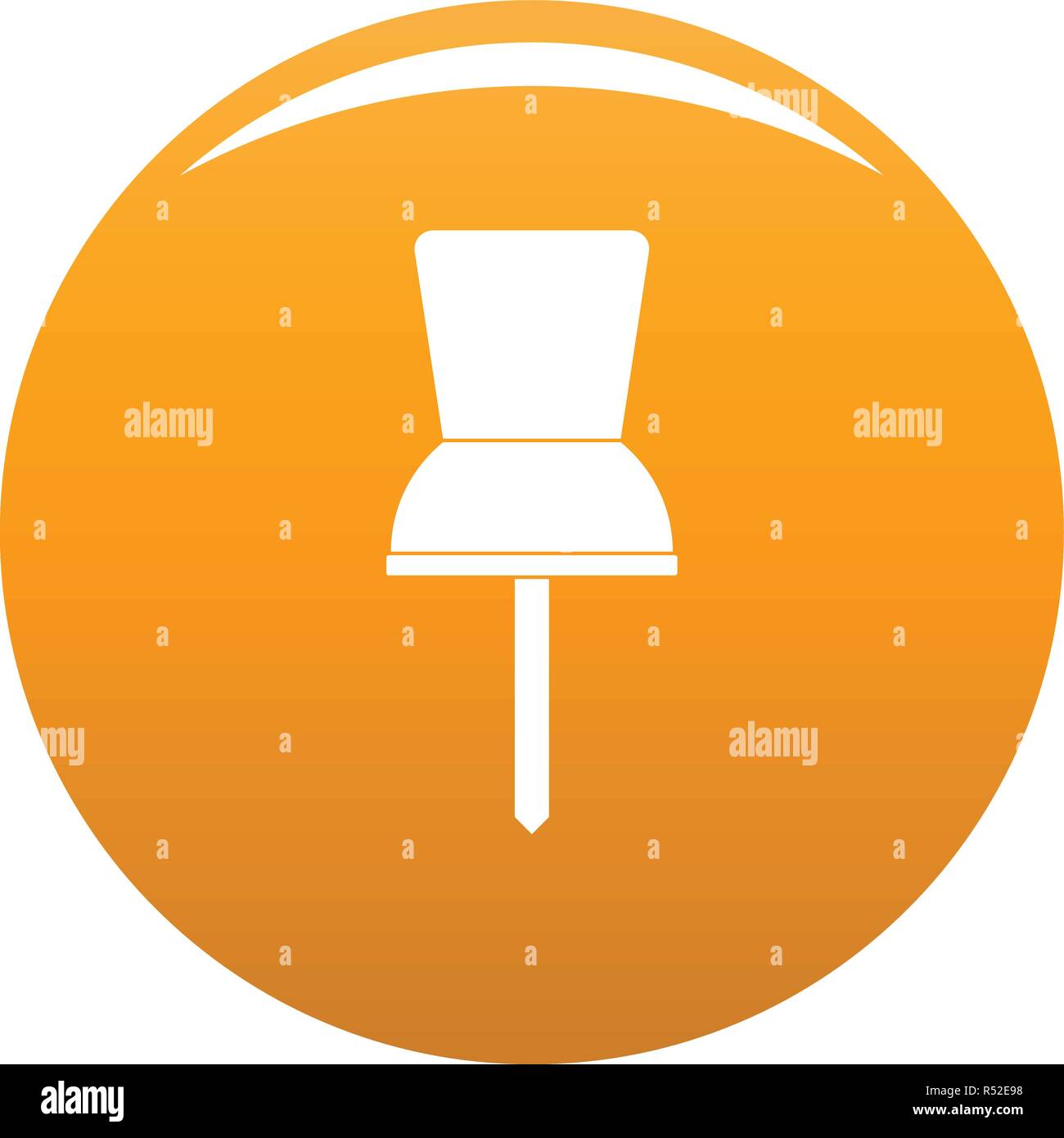 Pin icon. Simple illustration of pin vector icon for any design orange ...