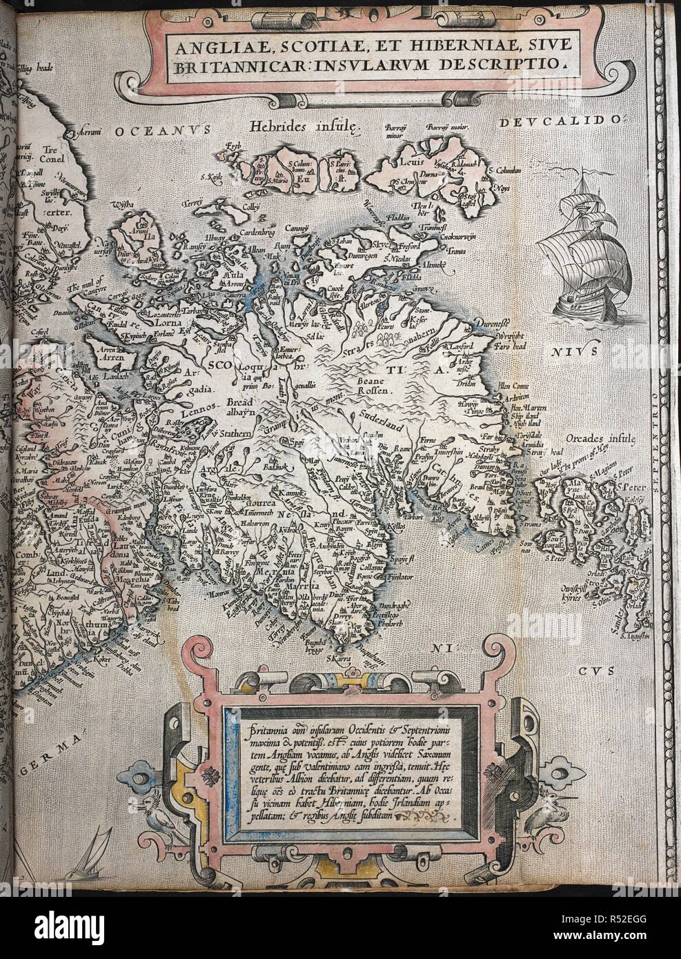 A printed map of the British Isles, by the cartographer Abraham ...