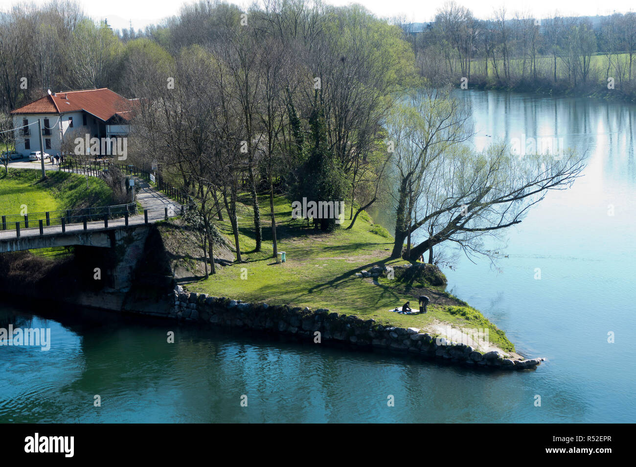 Italy, Lombardia, Cassano Adda - Castle built in the Middle Ages ...