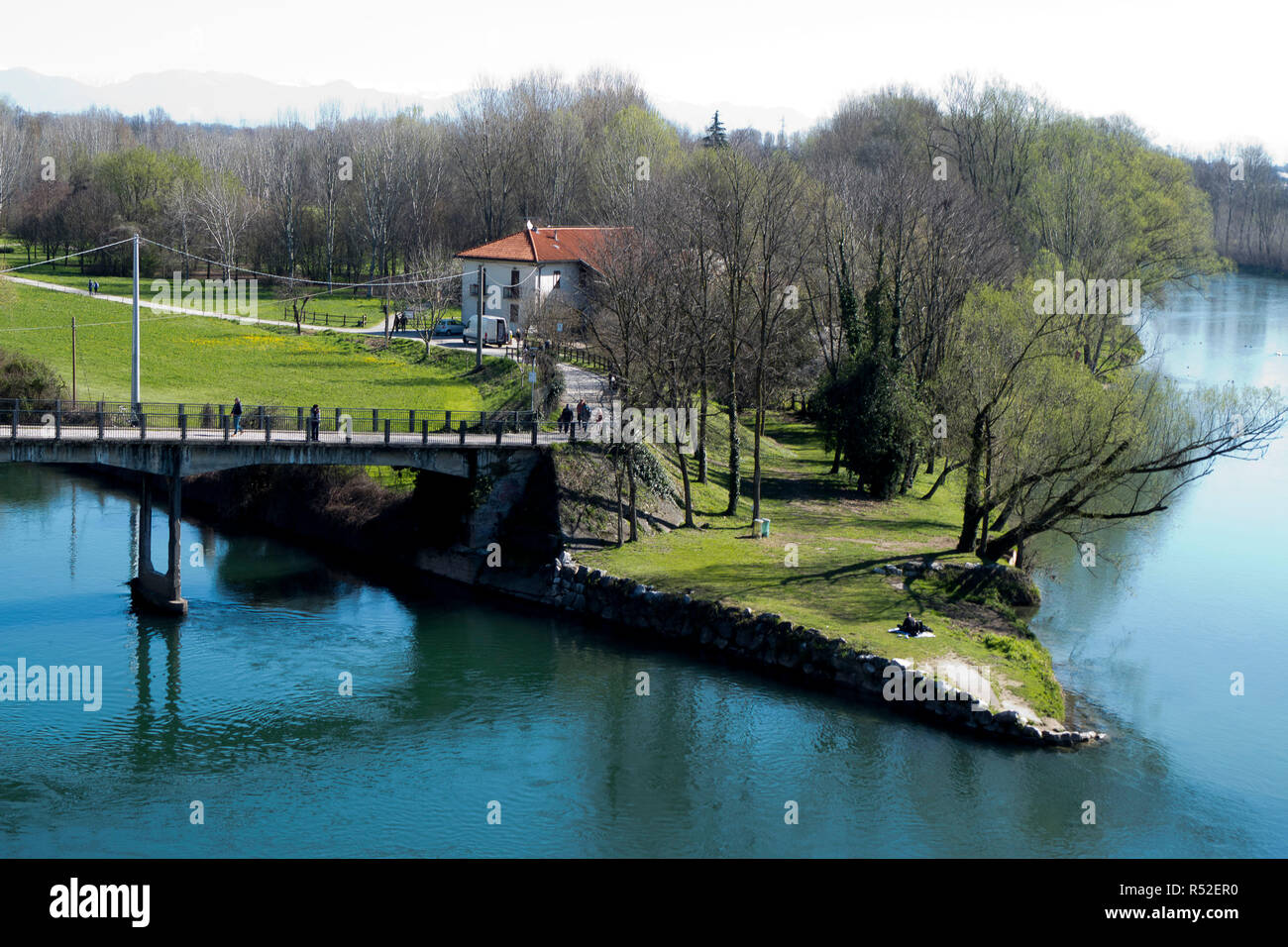 Italy, Lombardia, Cassano Adda - Castle built in the Middle Ages ...
