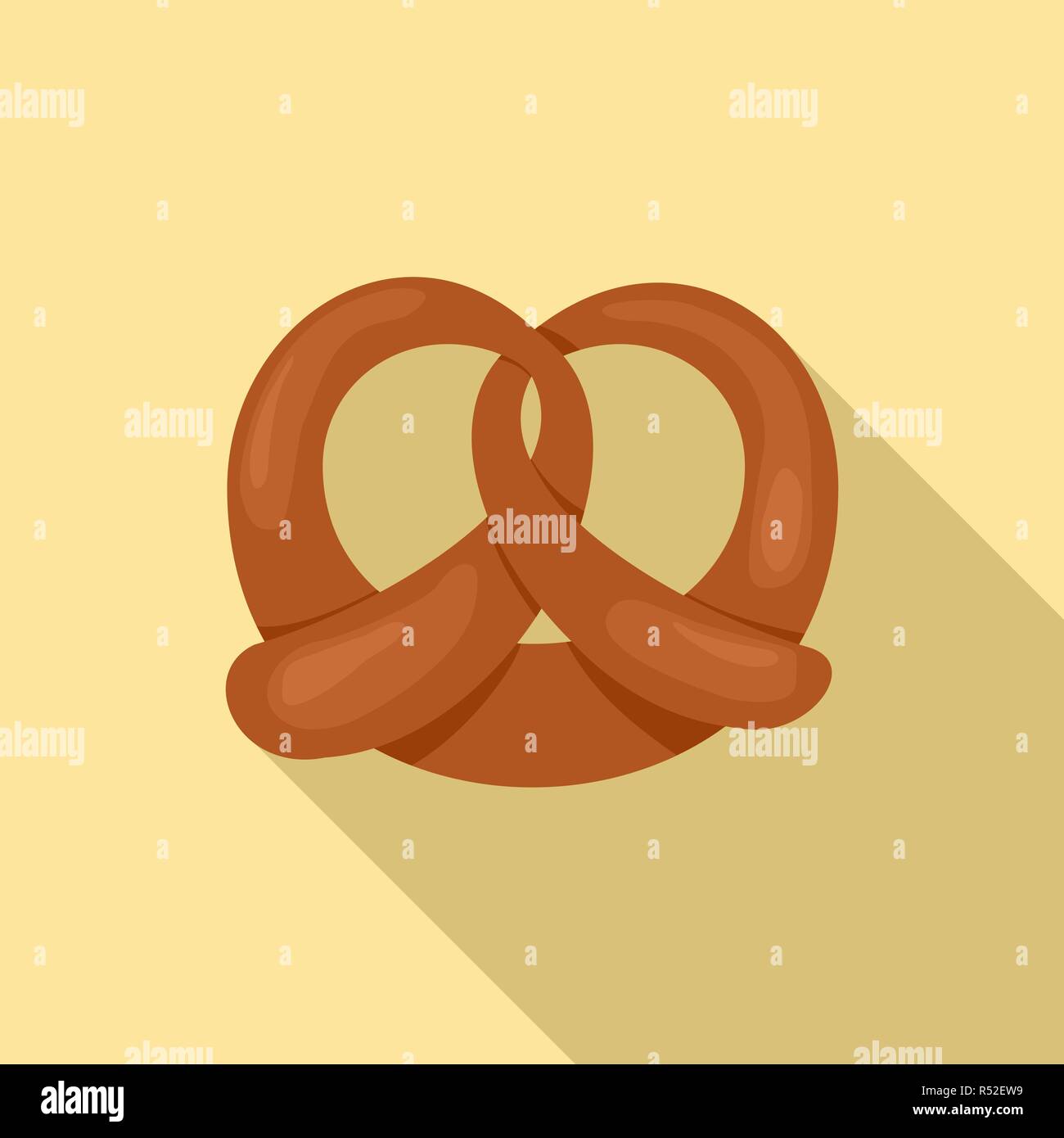Fresh pretzel icon. Flat illustration of fresh pretzel vector icon for ...
