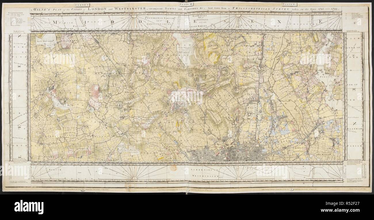 A plan of the cities of London and Westminster. Milne's Plan of the ...