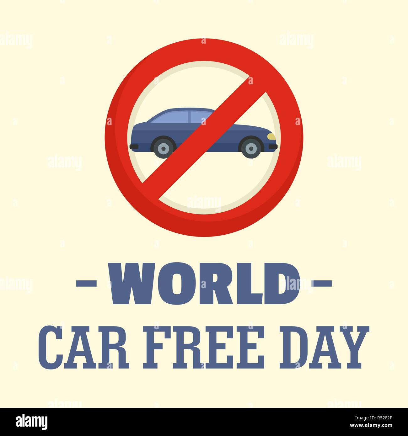World car free day background. Flat illustration of world car free day ...