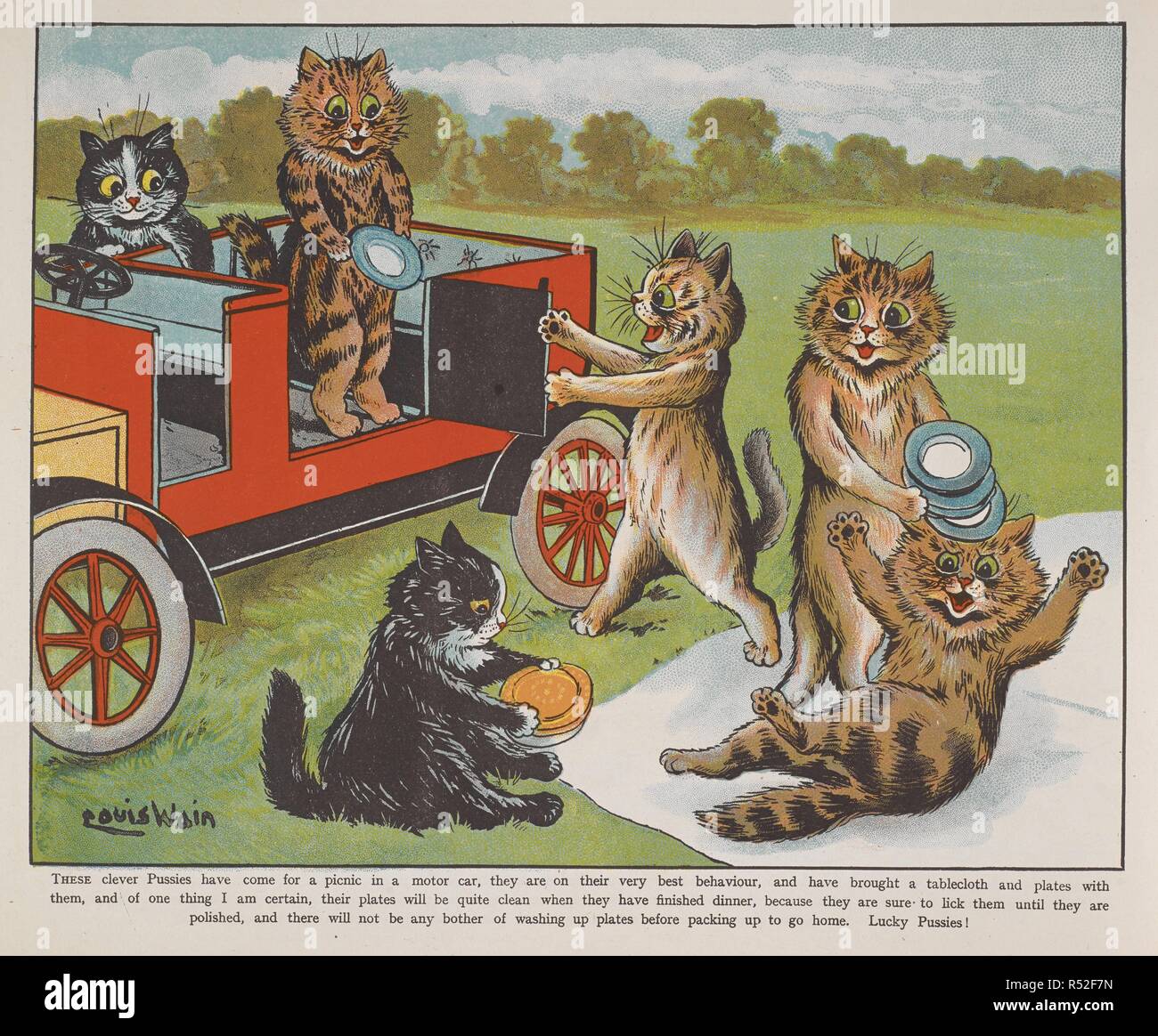 Cats preparing for a picnic. Fun in catland. London : Geographia, [1919 ...