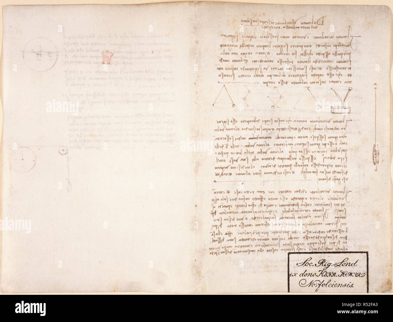 Drawings by Leonardo Da Vinici on on the mechanical powers and forces ...