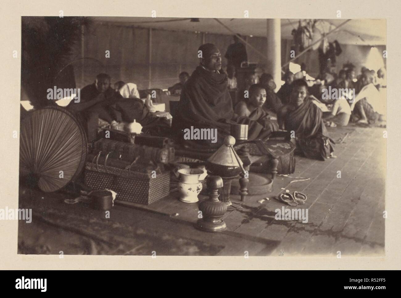 Phoongyees travelling on board one of the Irrawaddy Flotilla Company's ...