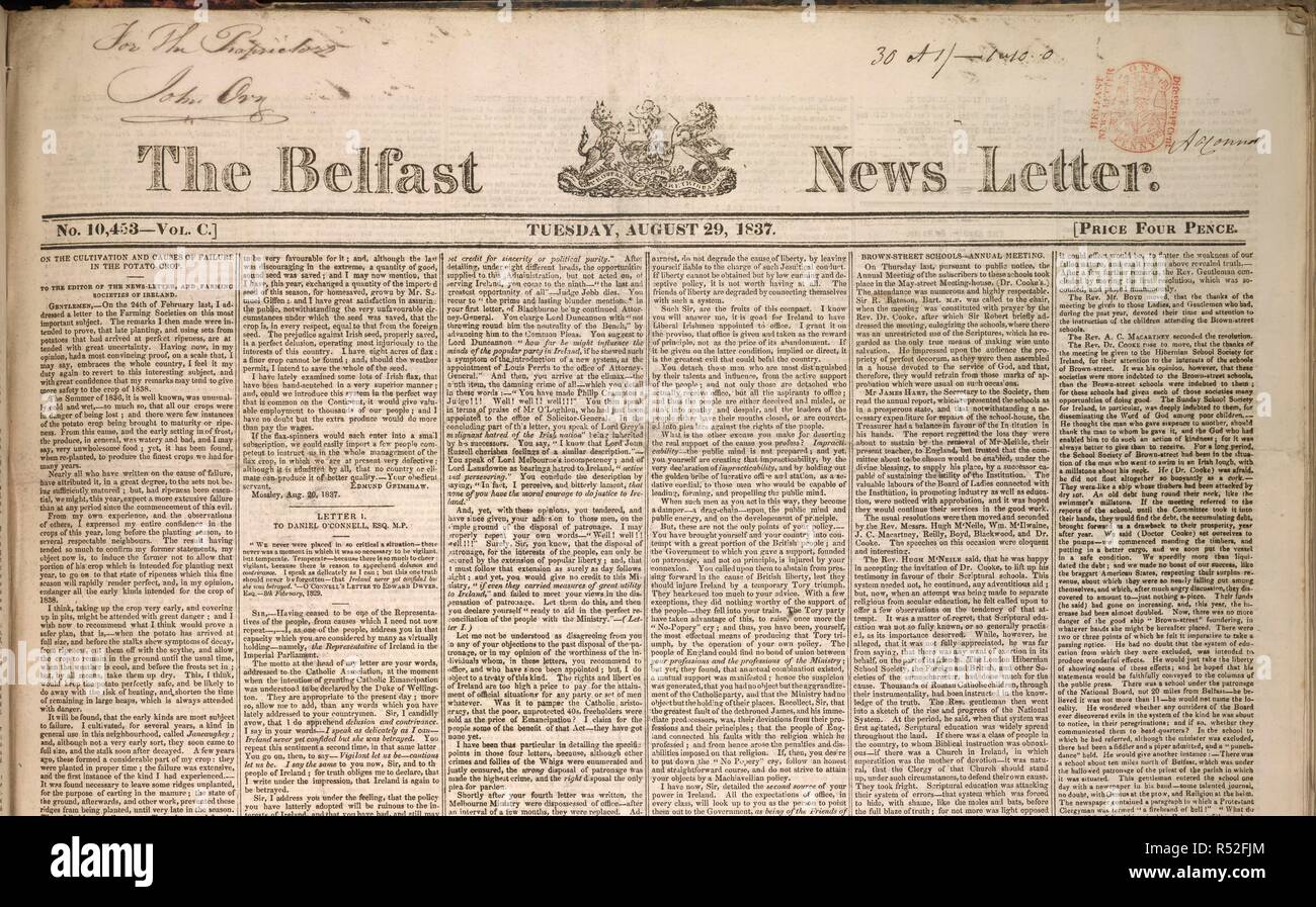 Newspaper front page ireland hi-res stock photography and images - Alamy