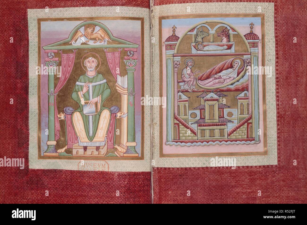 St Mark; the Nativity. Four Gospels. Ottonian Empire [Echternach ...