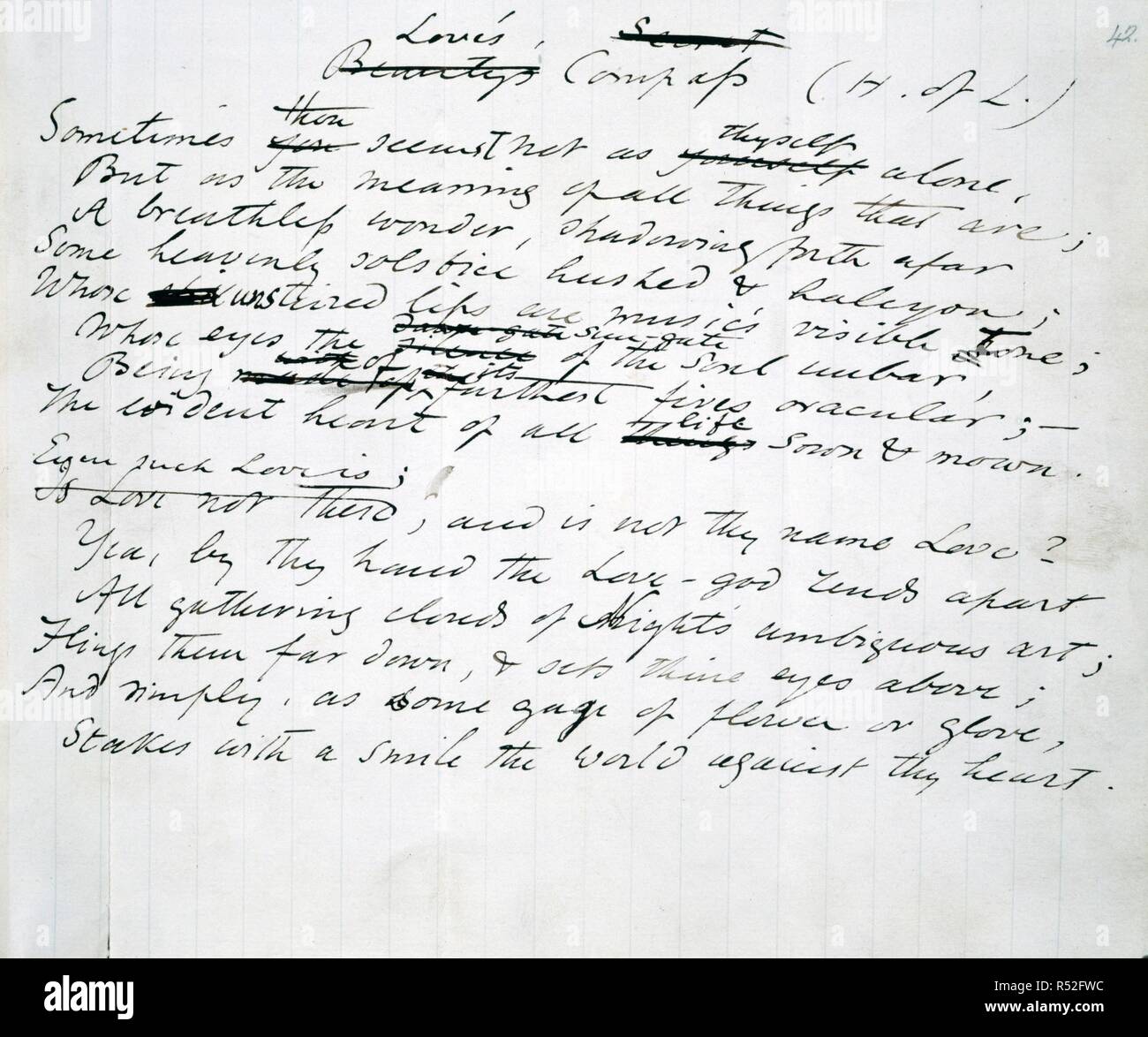 Sonnet of Dante Gabriel Rossetti. England; 1871. [Whole folio ...
