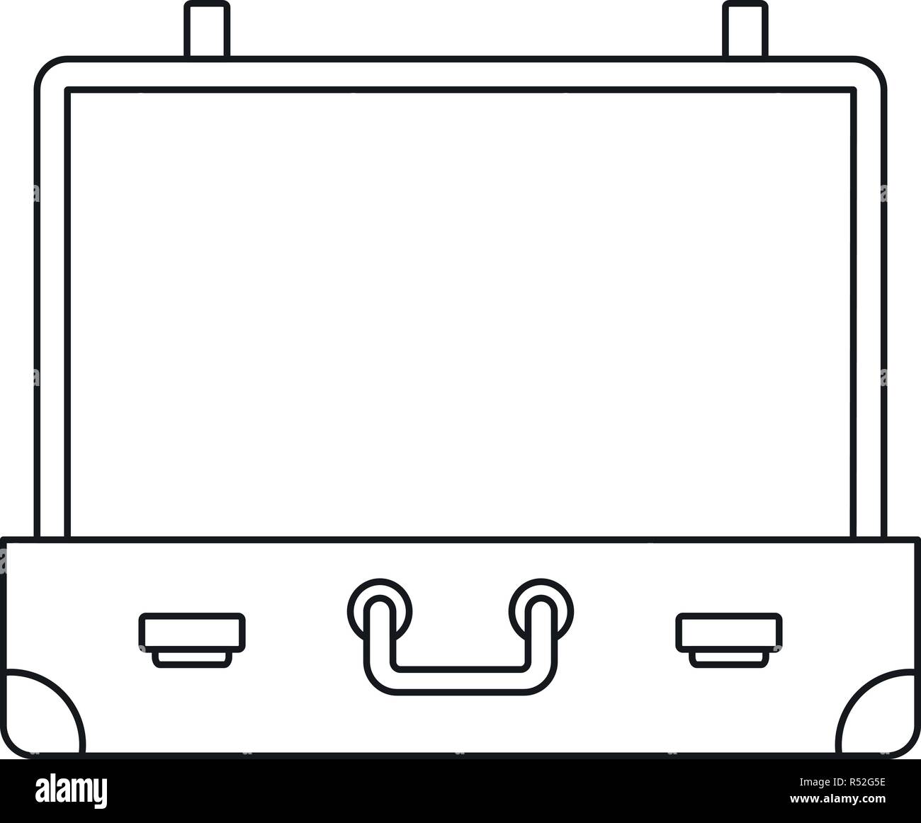 Vintage suitcase icon. Outline illustration of vintage suitcase vector ...