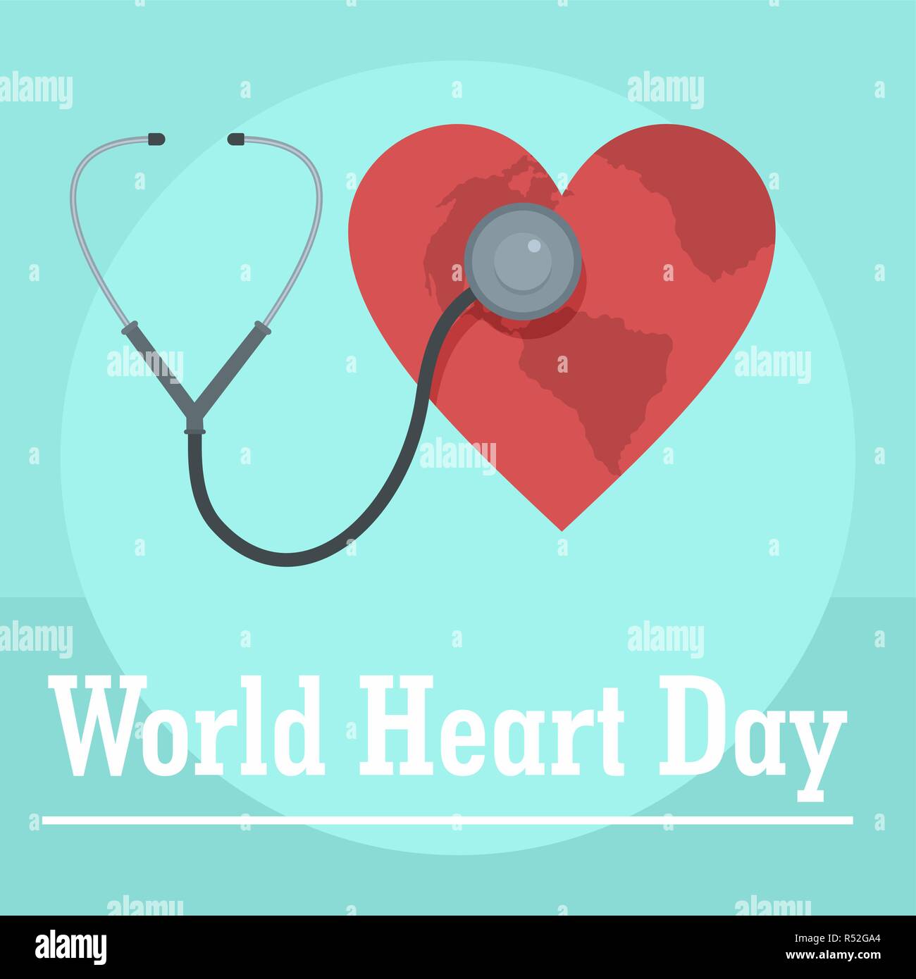 World heart day background. Flat illustration of world heart day vector ...