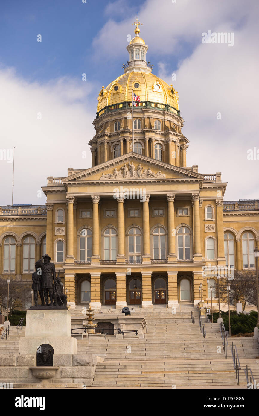 Des Moines Iowa Capital Building Government Dome Architecture Stock ...