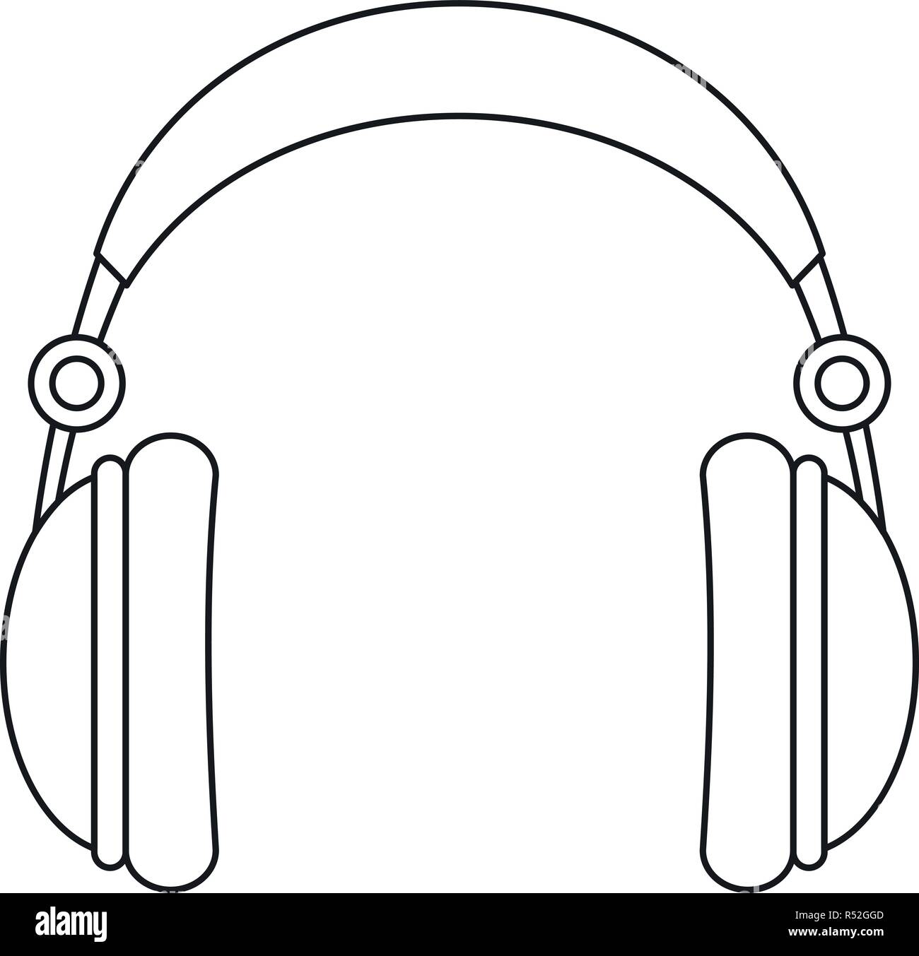 Headphones icon. Outline illustration of headphones vector icon for web ...