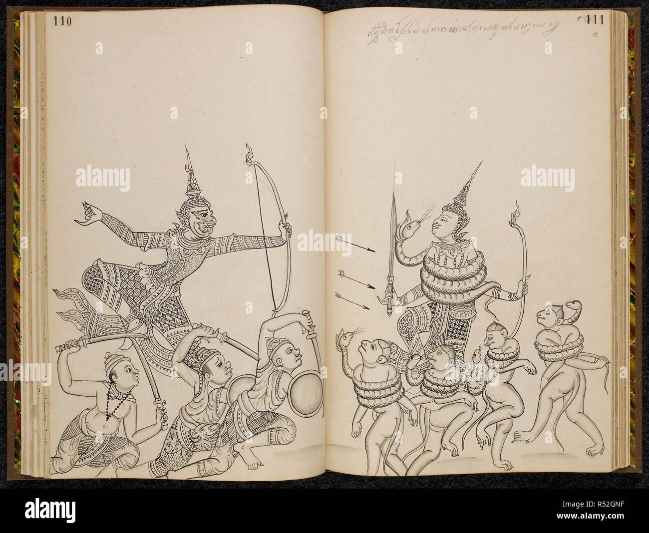 Battle scene from the Ramakien (Thai version of the Ramayana). Ramakien ...