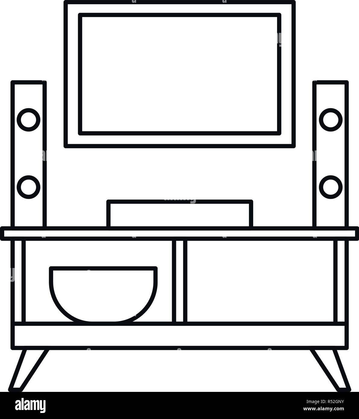 Home tv system icon. Outline illustration of home tv system vector icon ...