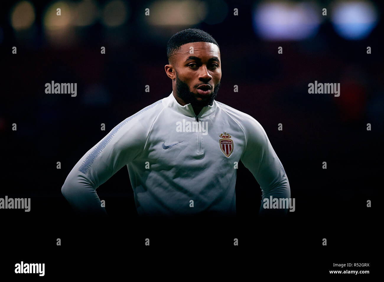 MADRID, SPAIN - NOVEMBER 28: Moussa Sylla of AS Monaco looks on prior ...