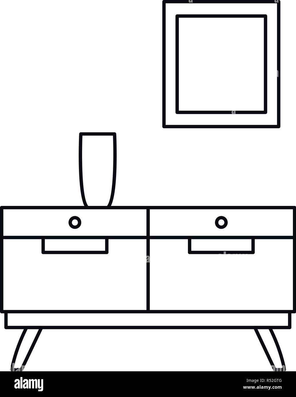 Room drawer icon. Outline illustration of room drawer vector icon for ...