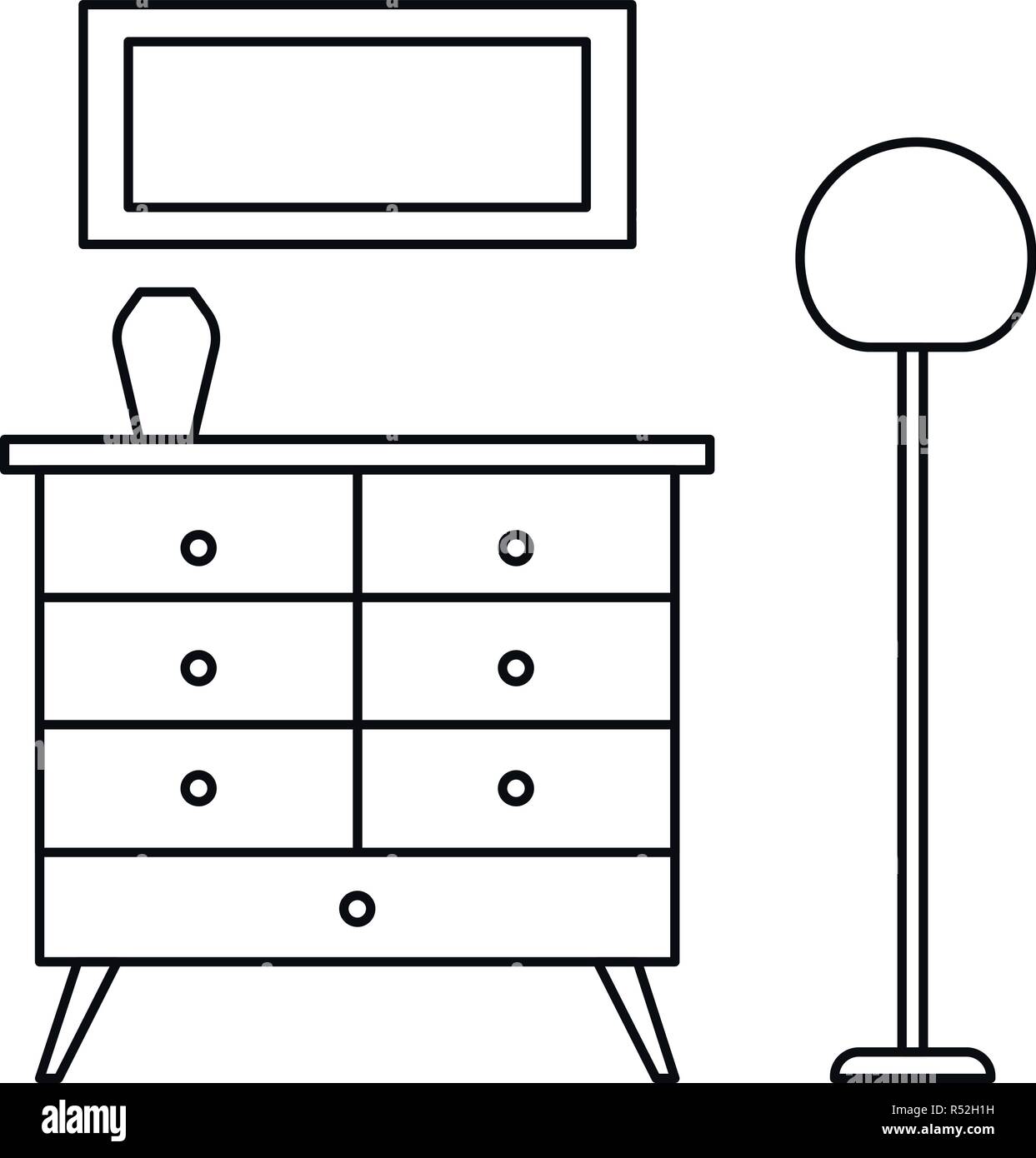 Room clothes drawer icon. Outline illustration of room clothes drawer ...