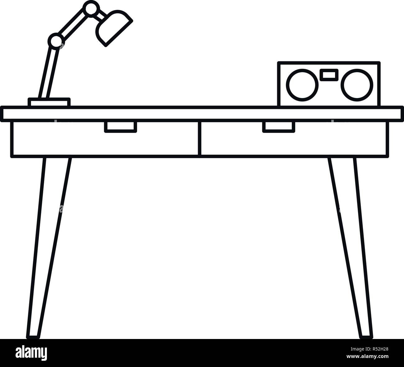 Work table icon. Outline illustration of work table vector icon for web ...