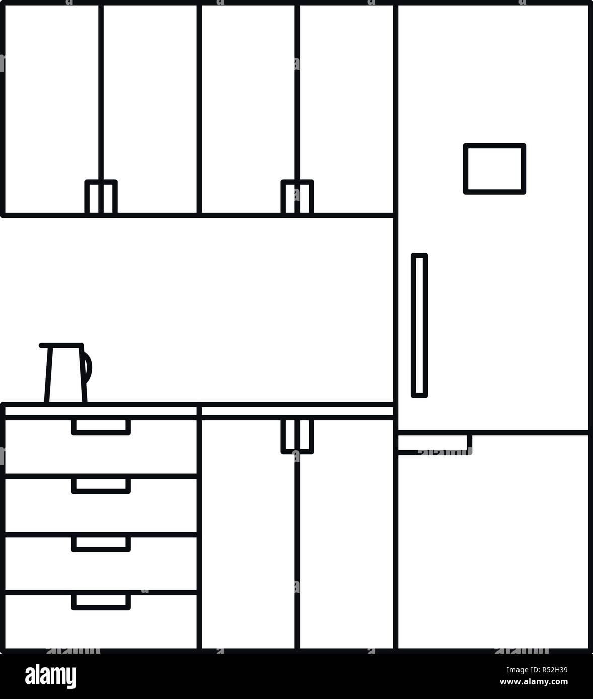 Modern kitchen icon. Outline illustration of modern kitchen vector icon ...
