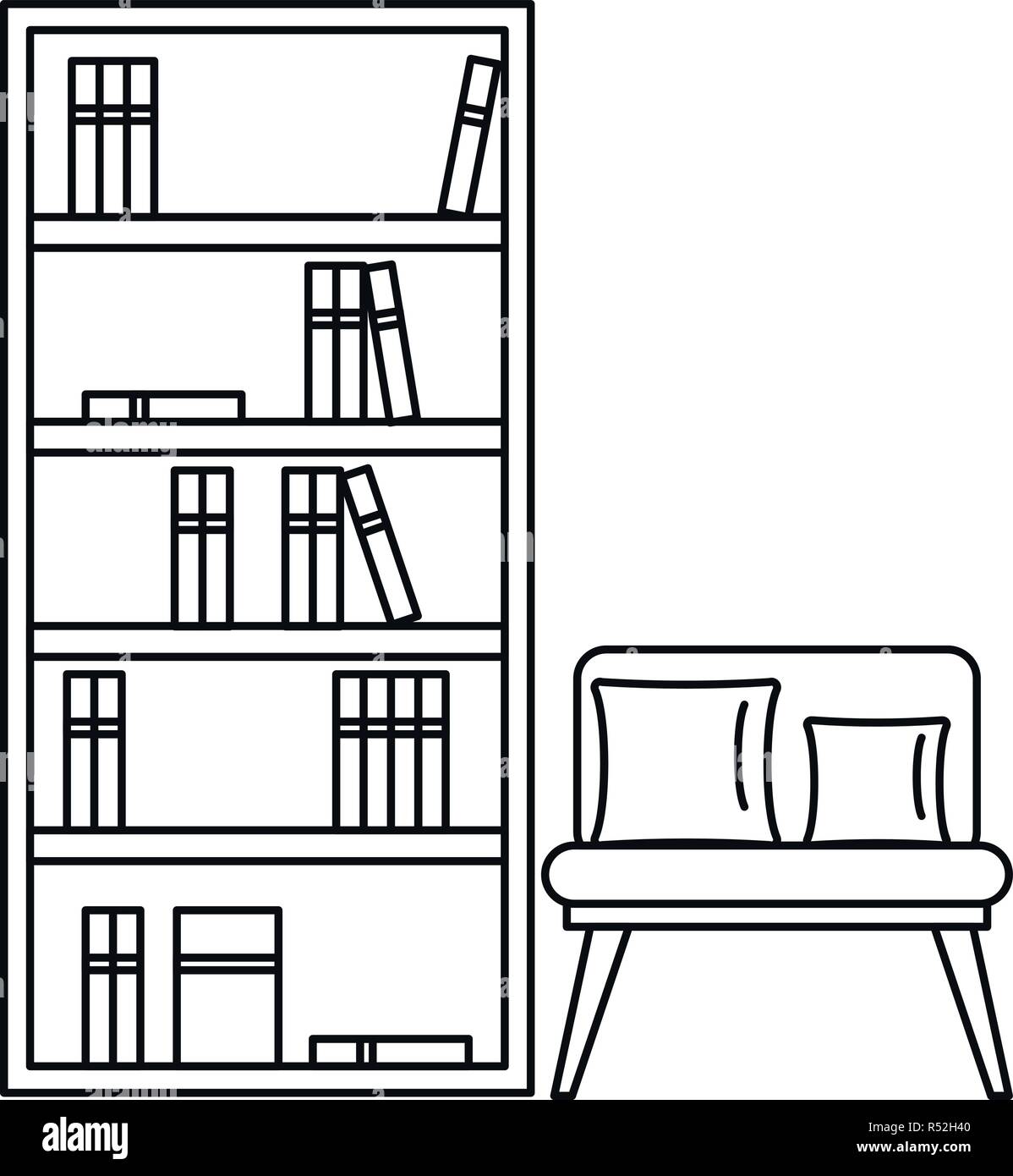 Reading room icon. Outline illustration of reading room vector icon for ...