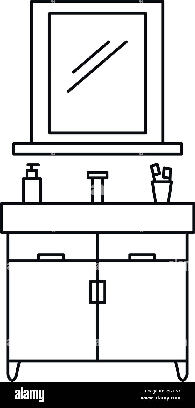 Bathroom mirror icon. Outline illustration of bathroom mirror vector ...