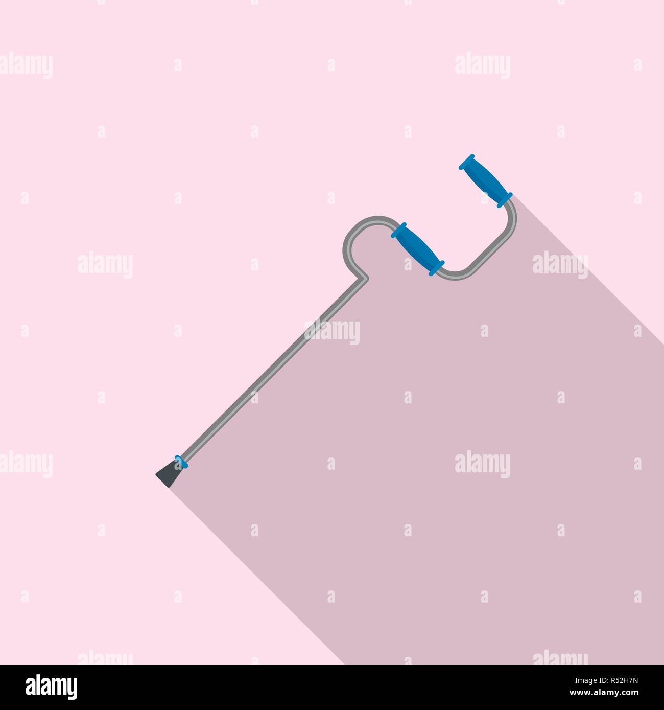 Metal walking stick icon. Flat illustration of metal walking stick ...