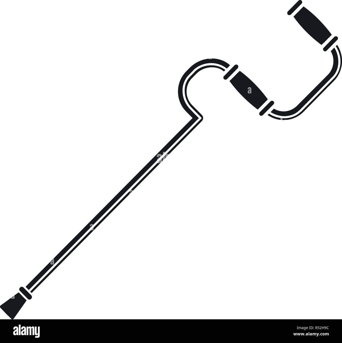 Metal walking stick icon. Simple illustration of metal walking stick ...