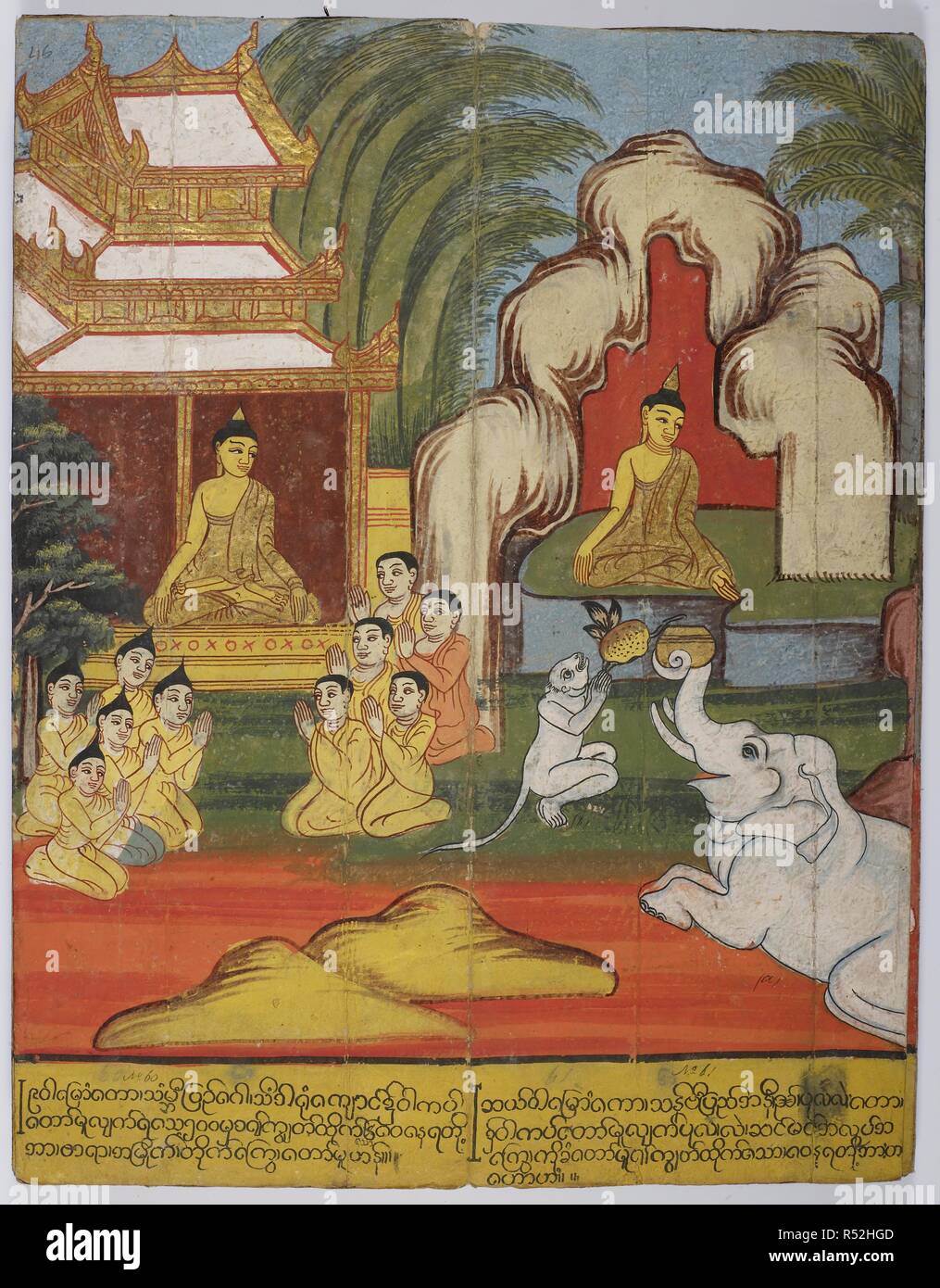 Buddha and the monkey and elephant hi-res stock photography and images ...