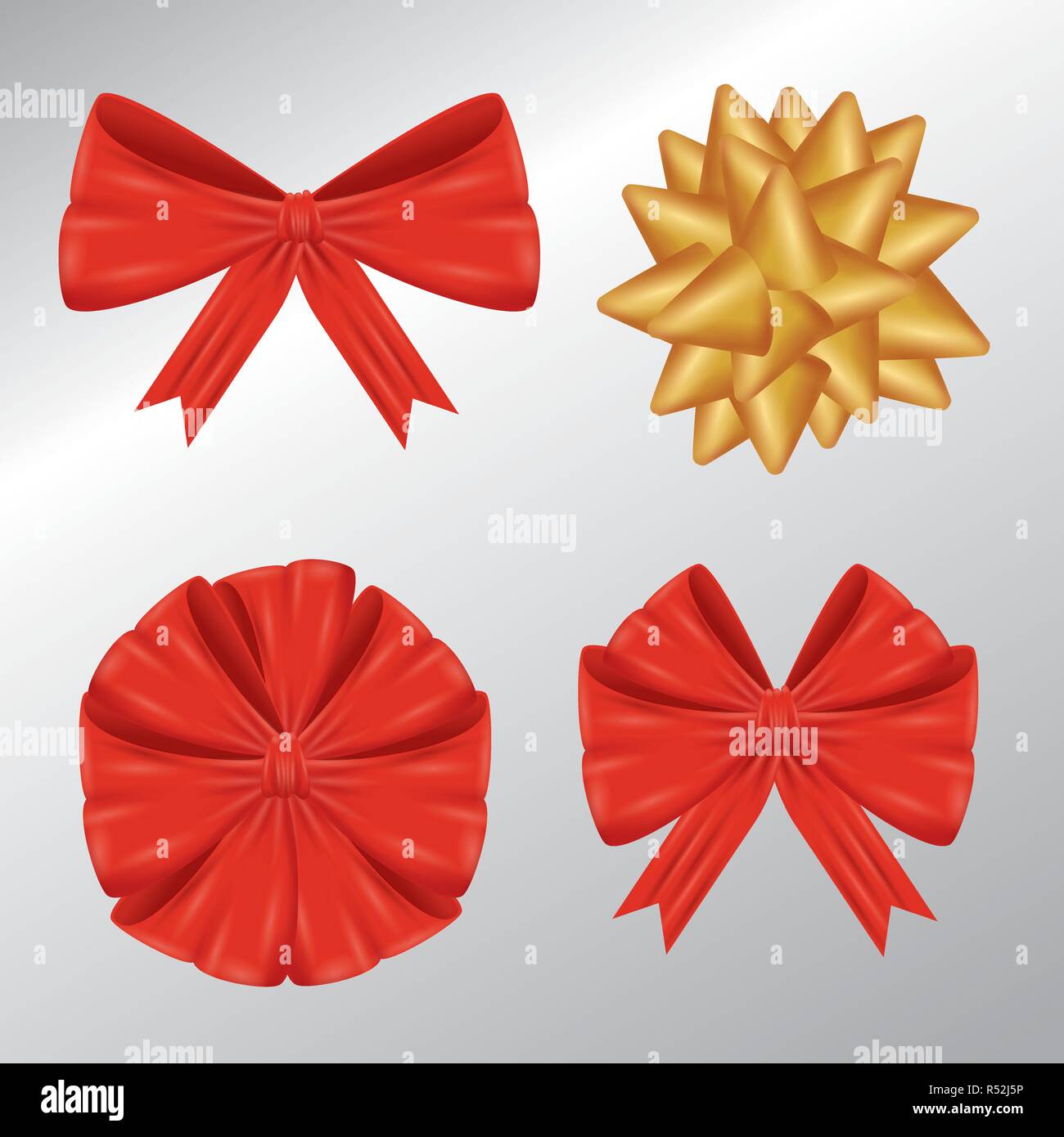 set ribbon bow to gift decoration vector illustration Stock Vector ...