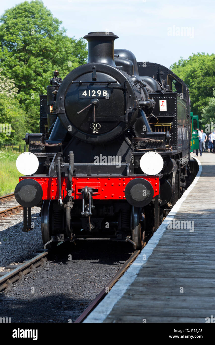 Historic steam engine number 41298, running on the Isle of Wight steam ...