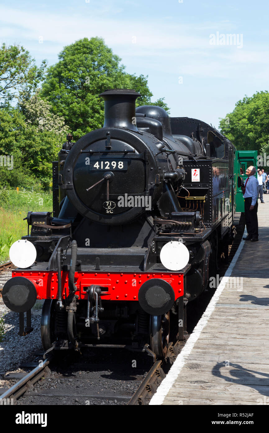 Historic steam engine number 41298, running on the Isle of Wight steam ...