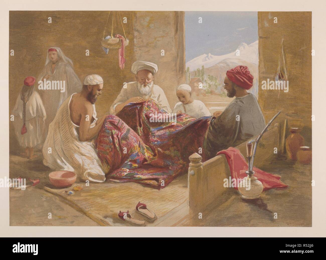 Cashmere shawl manufactory. The shawls were hand-made by men from fine ...