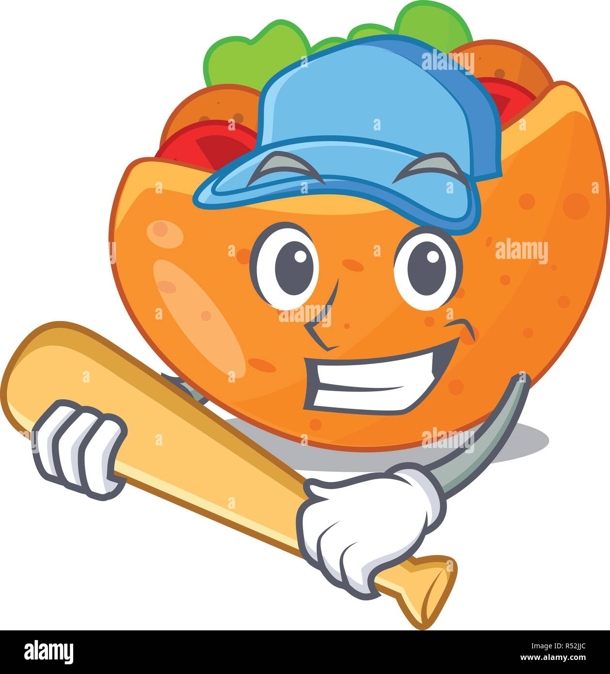 Playing baseball falafel in pita in bread cartoon Stock Vector Image ...