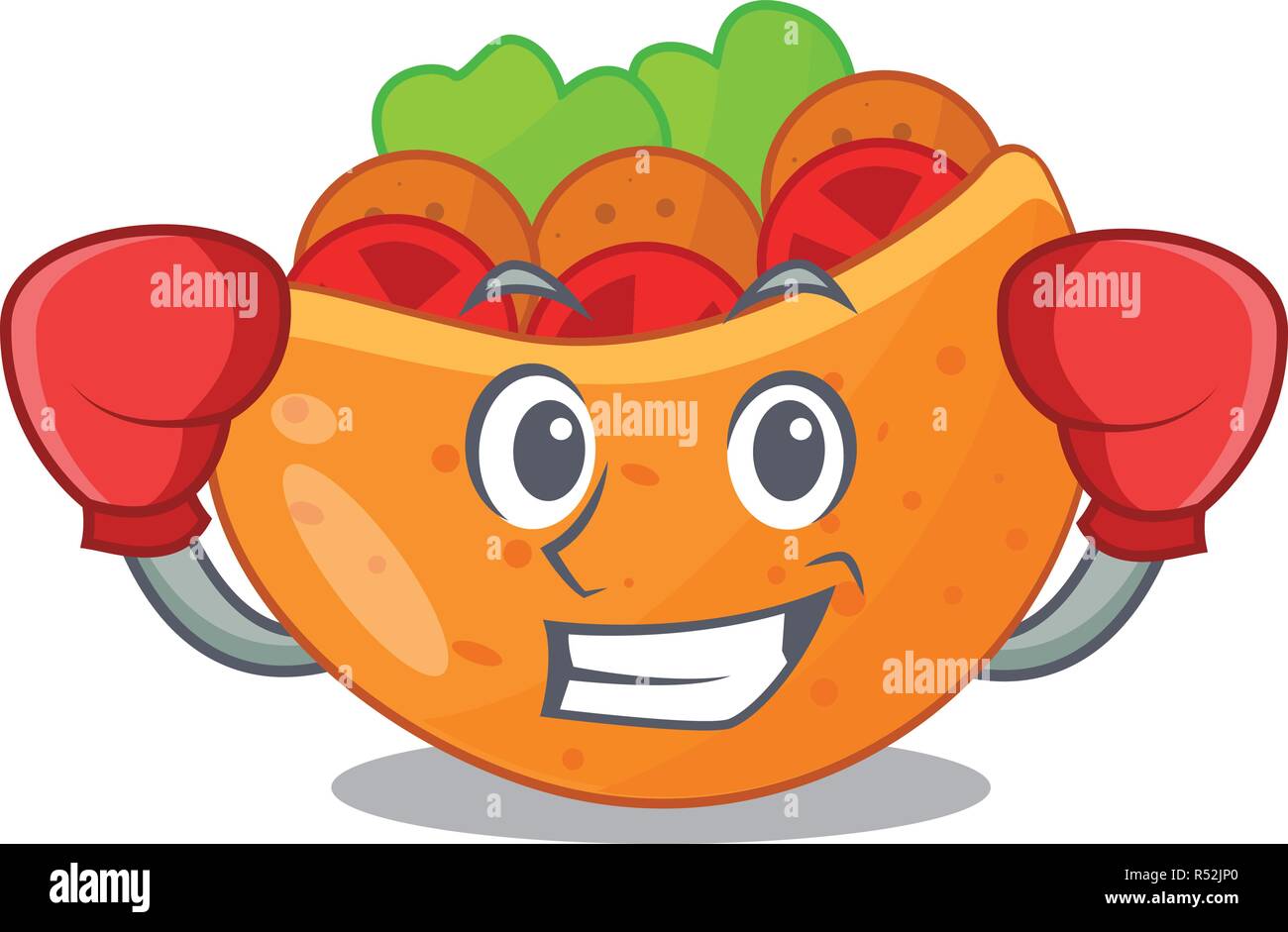 Boxing falafel in pita in bread cartoon Stock Vector Image & Art - Alamy