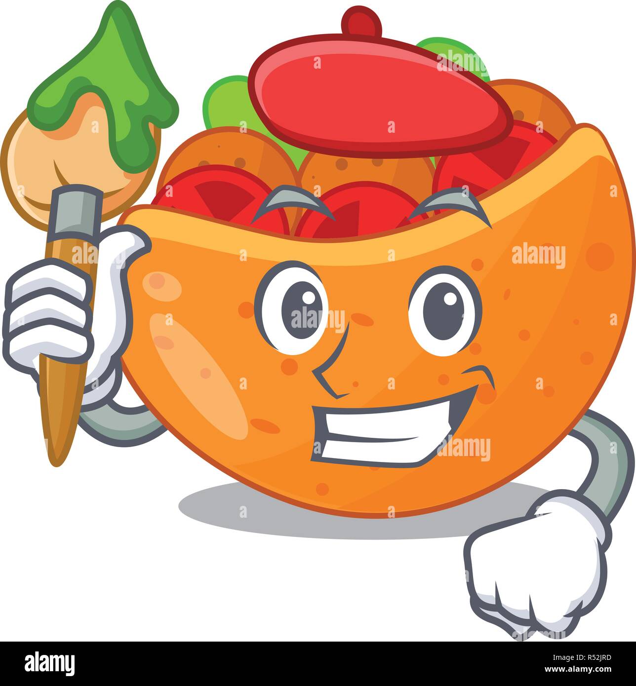 Artist falafel in pita in bread cartoon Stock Vector Image & Art - Alamy