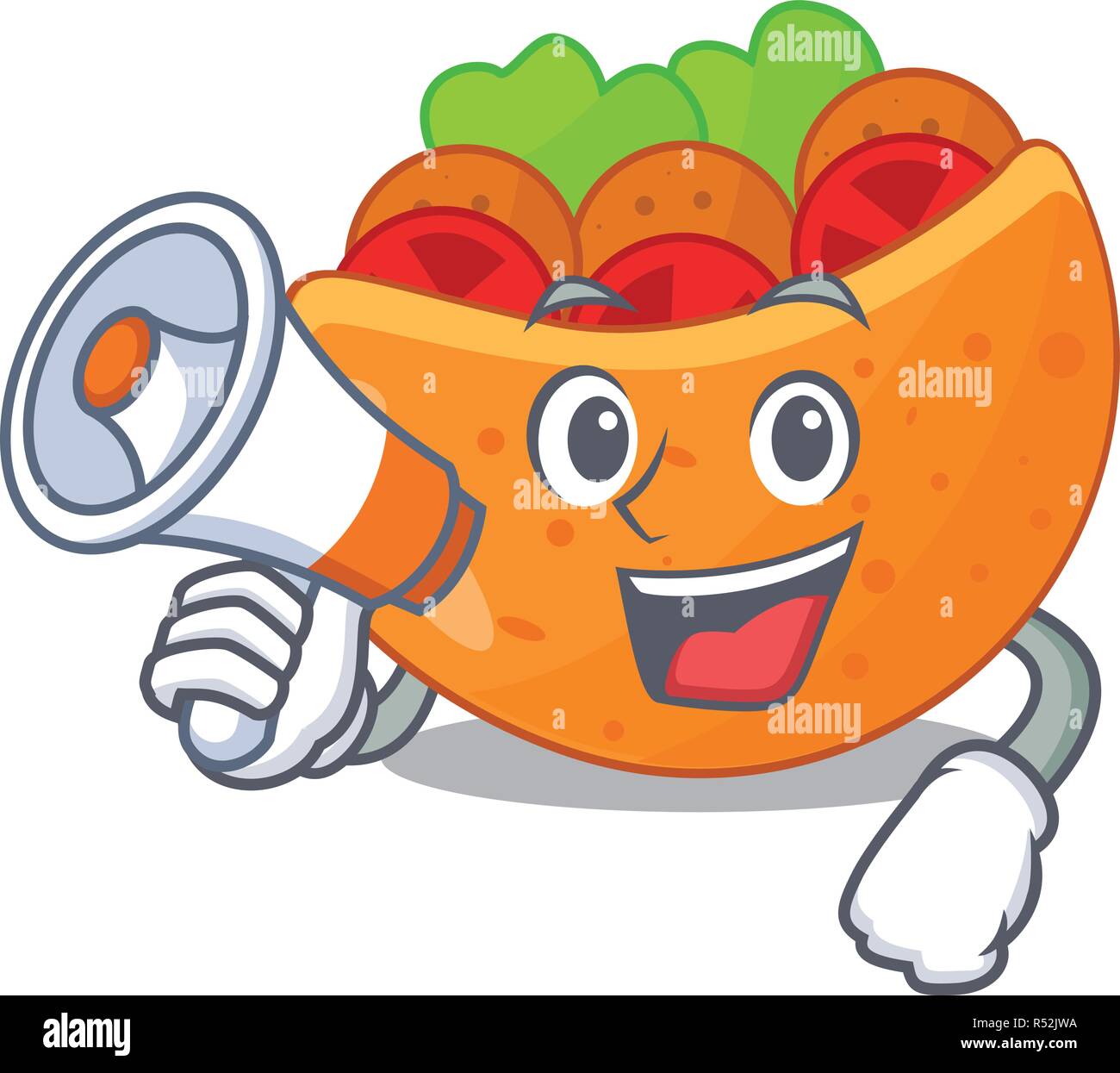 With megaphone falafel in pita in bread cartoon Stock Vector Image ...