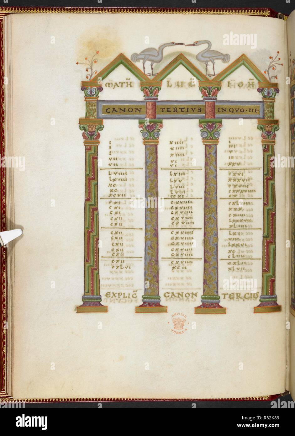 Canon tables in colours and gold. Canon table with columns surmounted ...