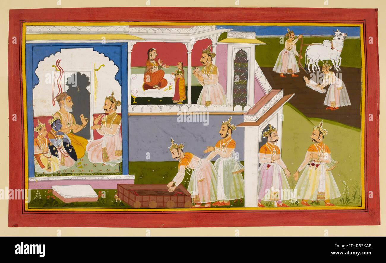 The birth of Sita and bringing of the bow. Ramayana, Bala Kanda ...
